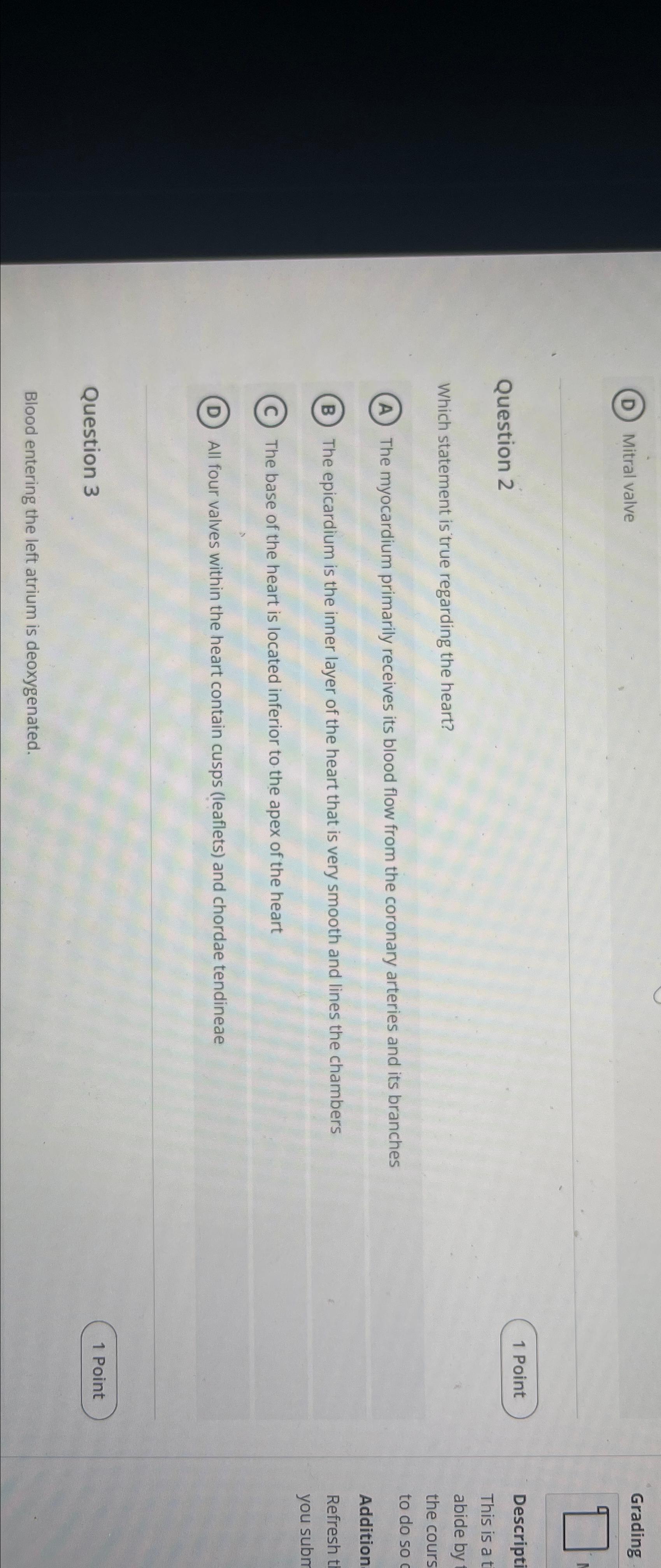 Solved Mitral valveQuestion 21 ﻿PointWhich statement is true | Chegg.com