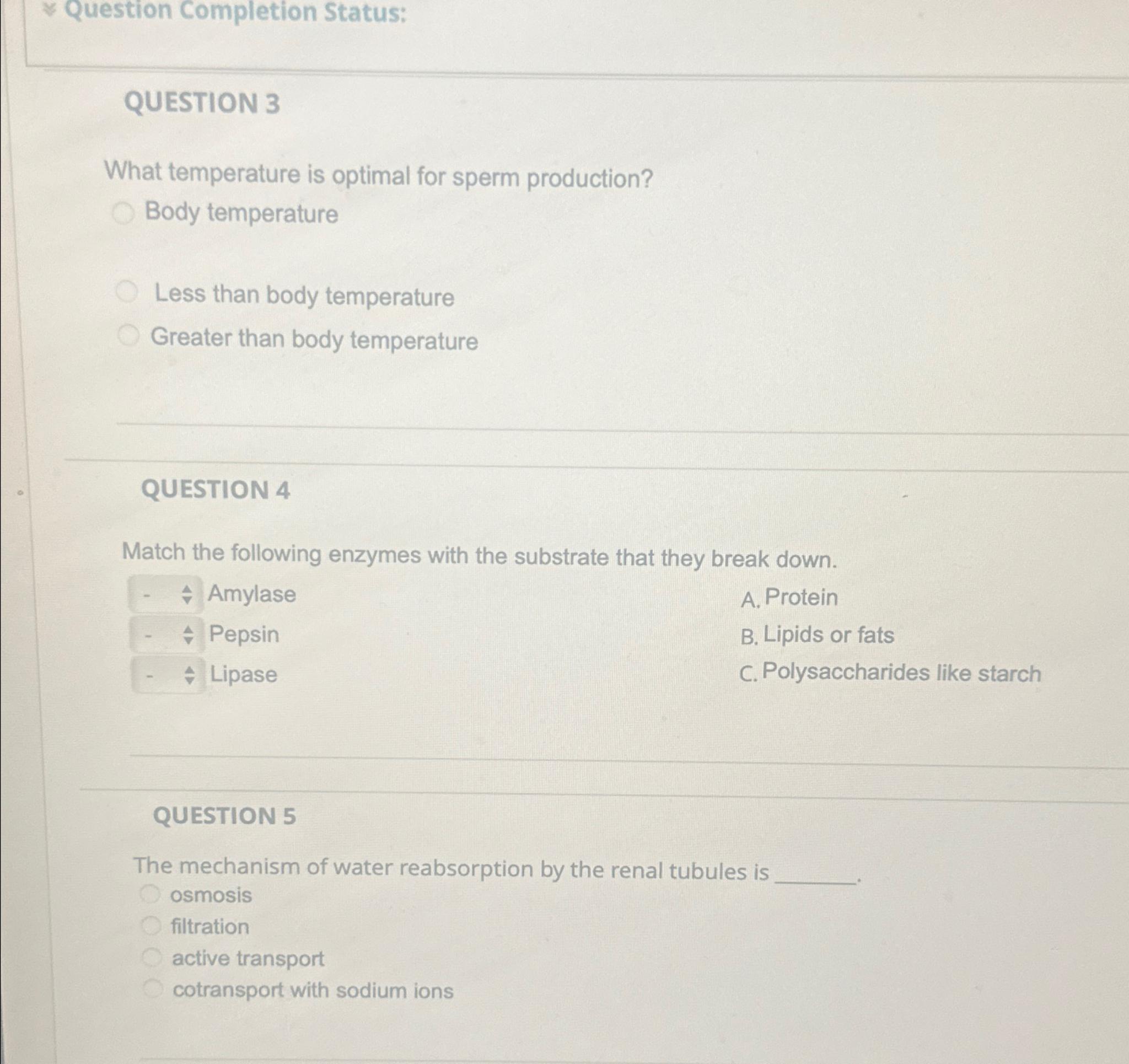 Solved Question Completion Status:QUESTION 3What temperature | Chegg.com