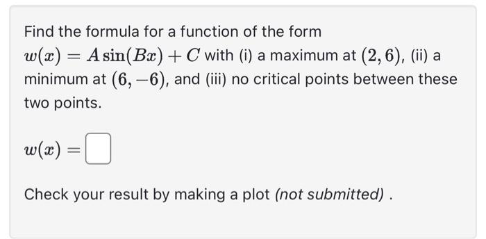 Solved Find the formula for a function of the form | Chegg.com