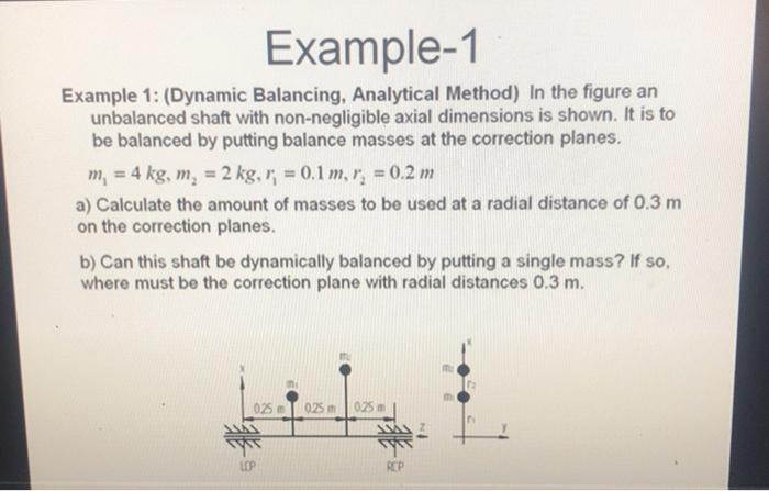Solved Example 1: (Dynamic Balancing, Analytical Method) In | Chegg.com
