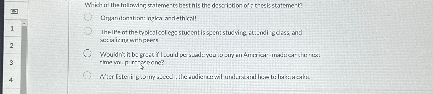 Solved Which of the following statements best fits the | Chegg.com