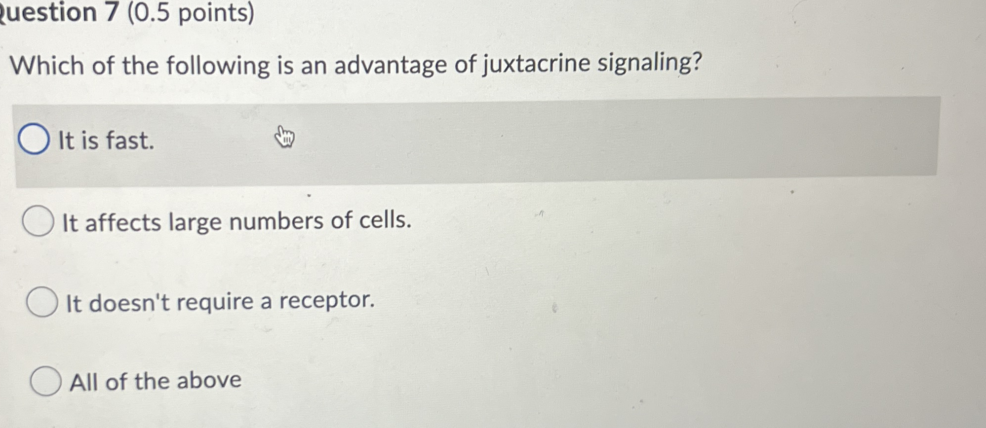 Solved uestion 7 (0.5 ﻿points)Which of the following is an | Chegg.com
