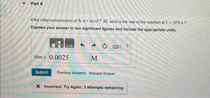 Solved A first-order reaction A B has the rate constant | Chegg.com