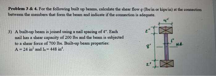 Solved Problem 3&4. For the following built up beams, | Chegg.com