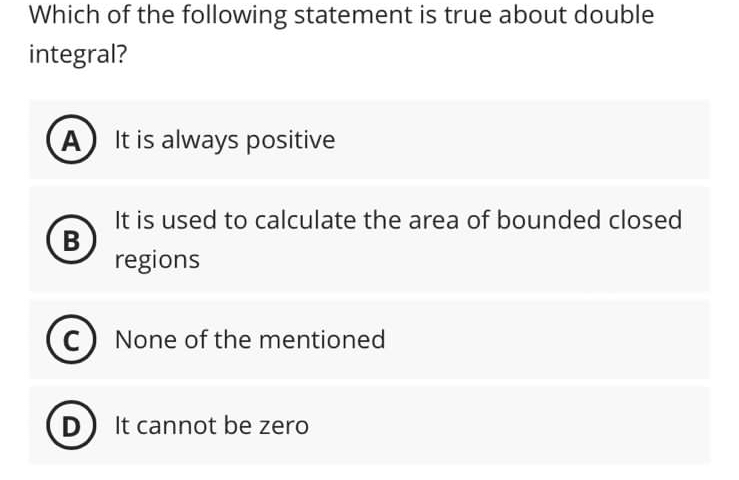 Solved Which of the following statement is true about double | Chegg.com