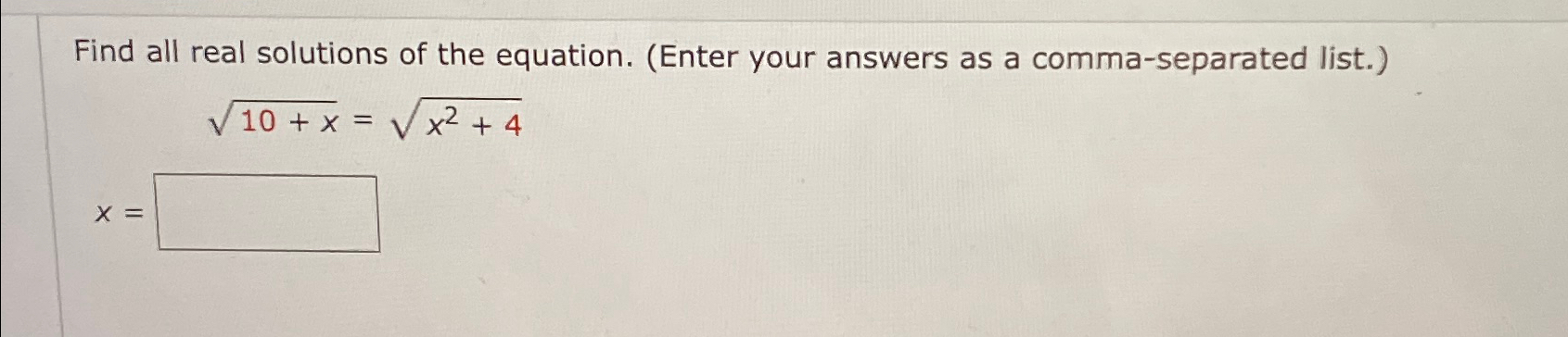 Solved Find all real solutions of the equation. (Enter your | Chegg.com