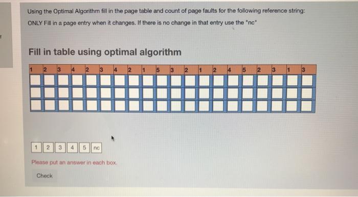 Solved Using the optimal Algorithm fill in the page table | Chegg.com