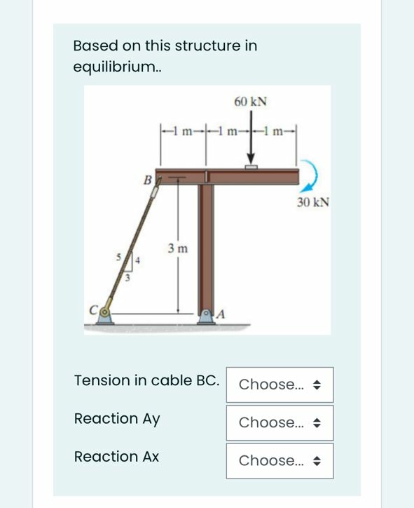 Solved Based on this structure in equilibrium..Tension in | Chegg.com