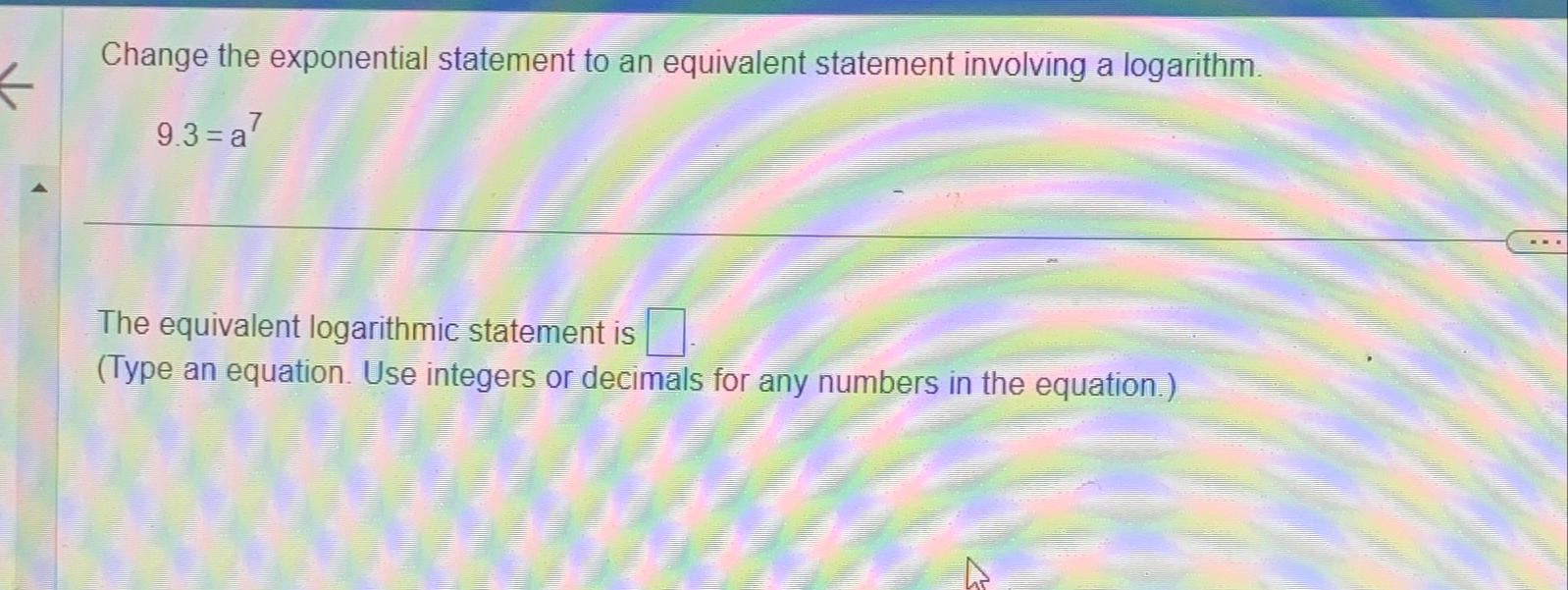 Solved Change the exponential statement to an equivalent | Chegg.com
