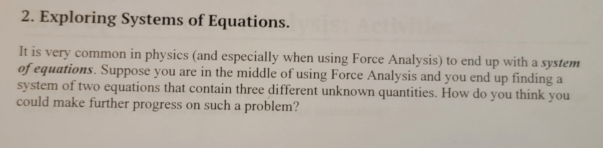 Solved Exploring Systems of Equations.It is very common in | Chegg.com