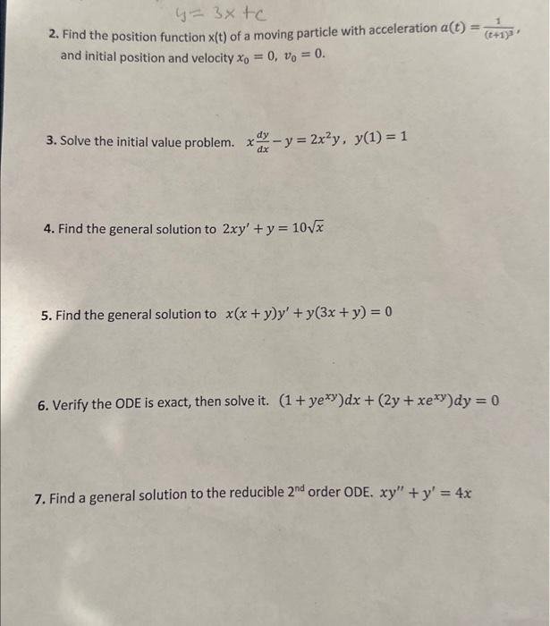 Solved 2. Find the position function x(t) of a moving | Chegg.com