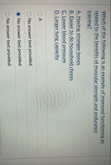Solved Which of the following is an example of improved | Chegg.com