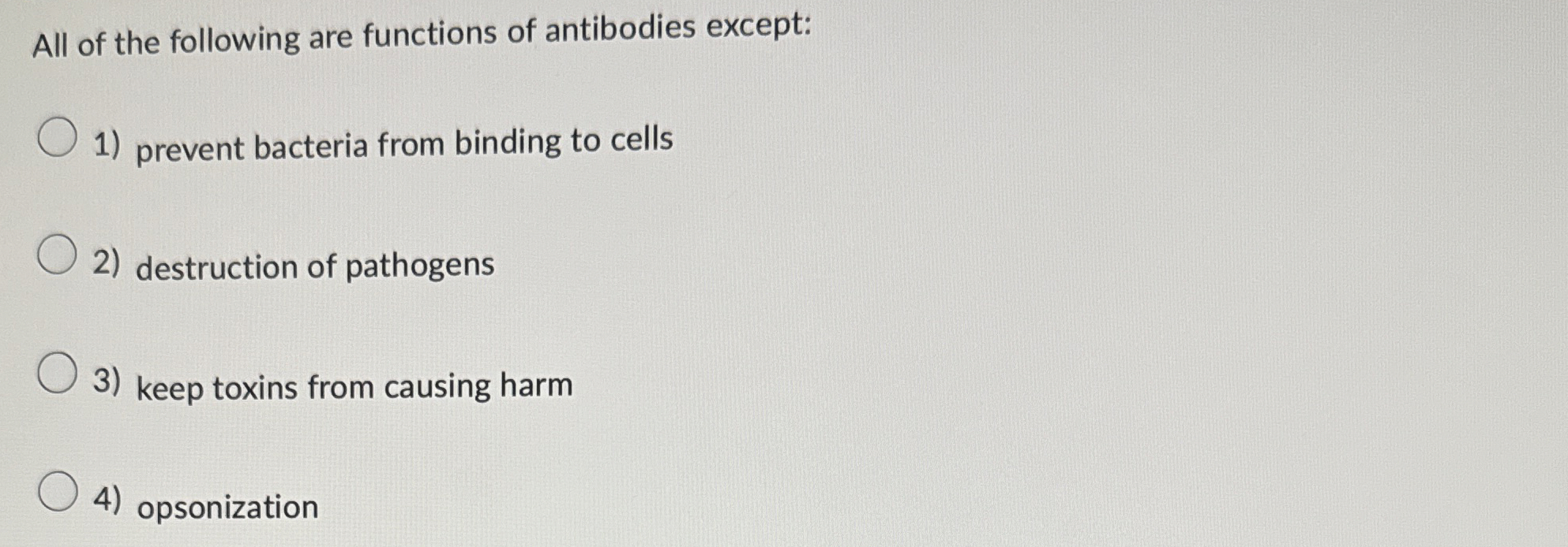 Solved All of the following are functions of antibodies | Chegg.com
