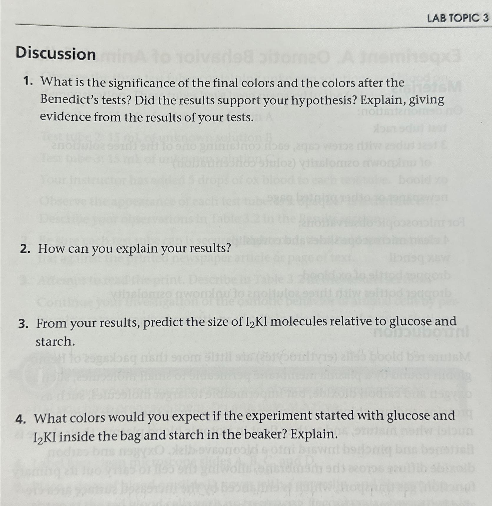 Solved LAB TOPIC 3DiscussionWhat is the significance of the | Chegg.com