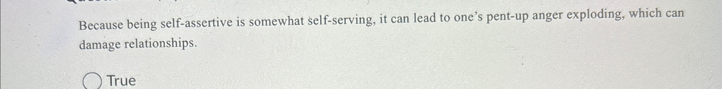 Solved Because being self-assertive is somewhat | Chegg.com