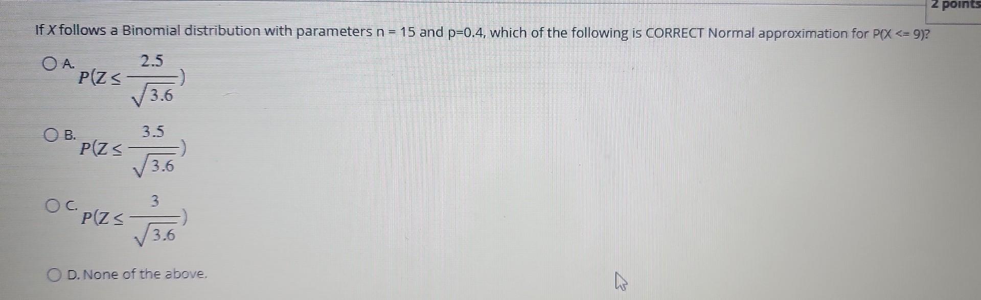Solved If X follows a Binomial distribution with parameters | Chegg.com