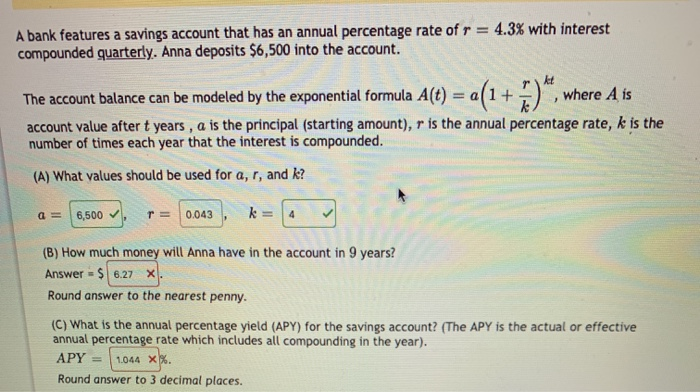 Solved A bank features a savings account that has an annual | Chegg.com
