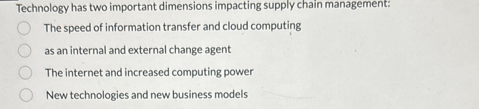 Solved Technology has two important dimensions impacting | Chegg.com