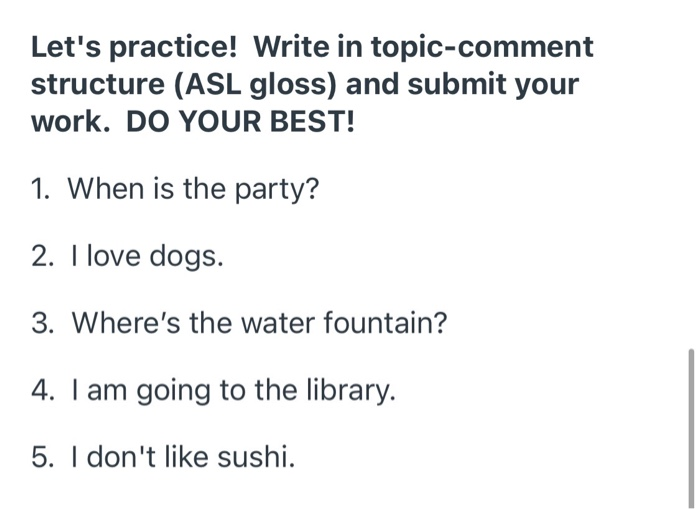 Topic-Comment Structure TOPIC = the subject of the | Chegg.com