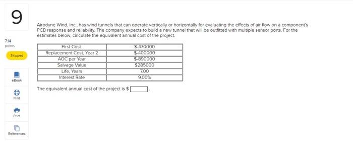 Solved Airodyne Wind, Inc., has wind tunnels that can | Chegg.com