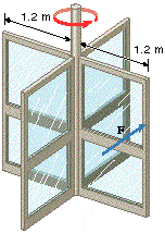 Solved A rotating door is made from four rectangular | Chegg.com