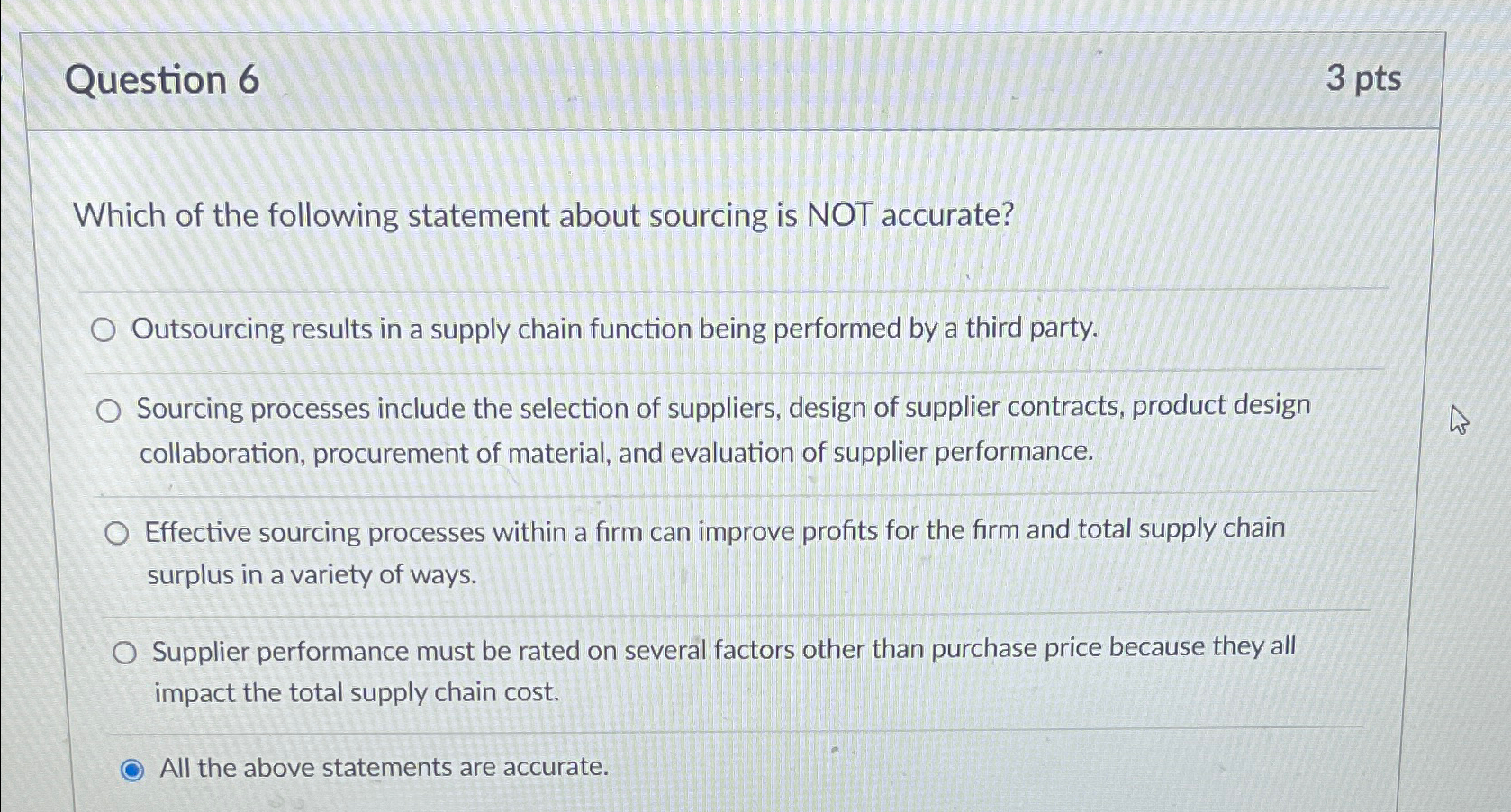 Solved Question 63ptsWhich of the following statement about | Chegg.com
