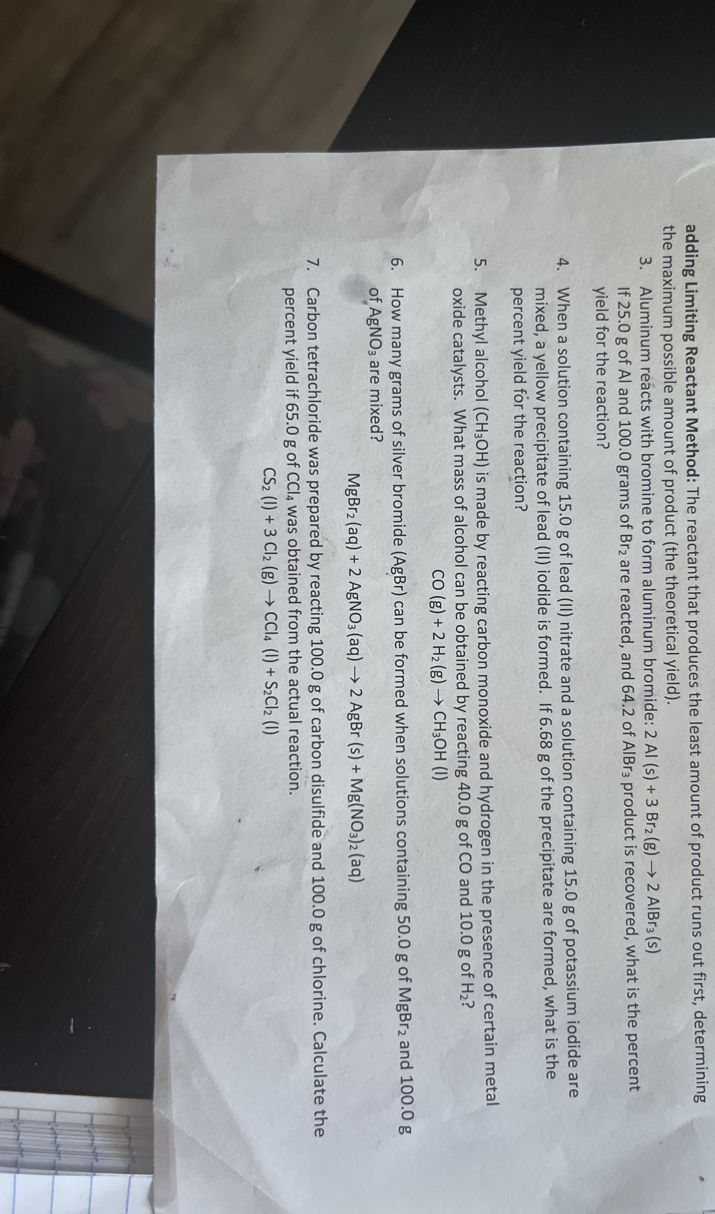 Solved adding Limiting Reactant Method: The reactant that | Chegg.com