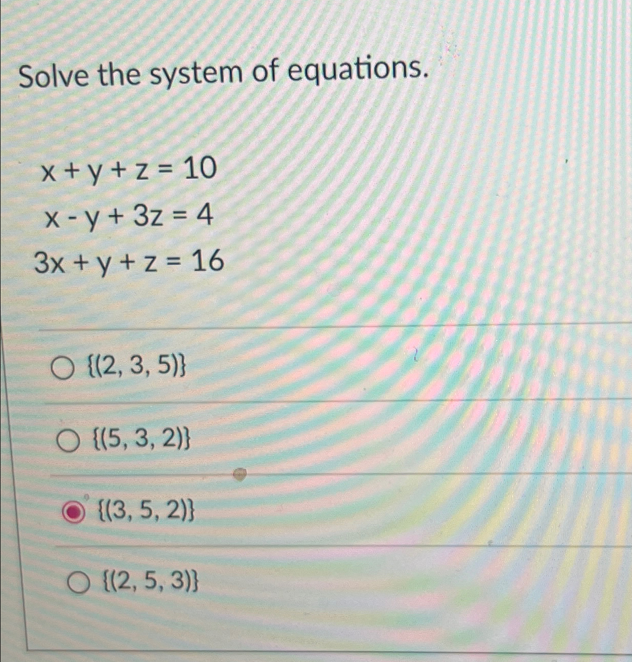 Solved Solve the system of | Chegg.com