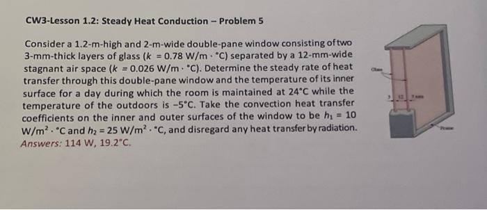 Solved CW3-Lesson 1.2: Steady Heat Conduction - Problem 5 = | Chegg.com