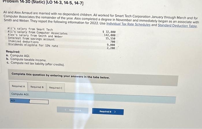 Solved Ali and Alex Arnaud are married with no dependent | Chegg.com