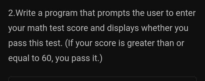 Solved 2 Write A Program That Prompts The User To Enter 