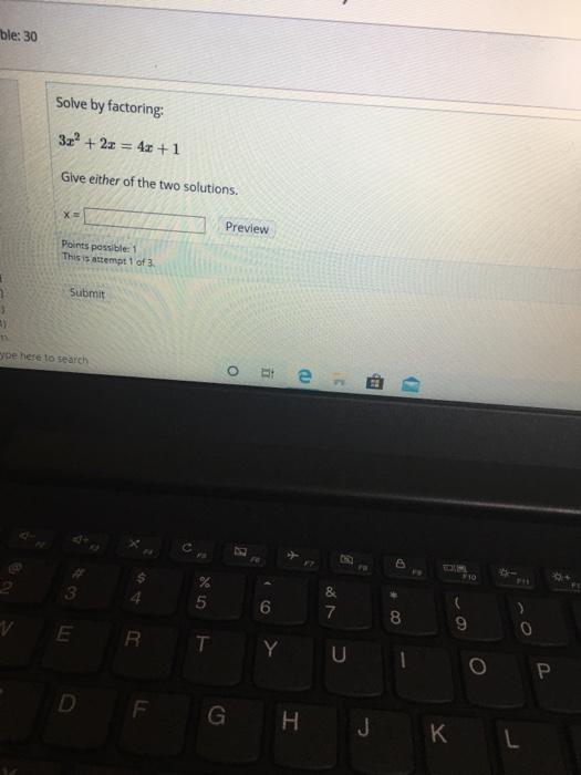 Solved Solve By Factoring 31 2x 4x 1 Give Either Of Chegg