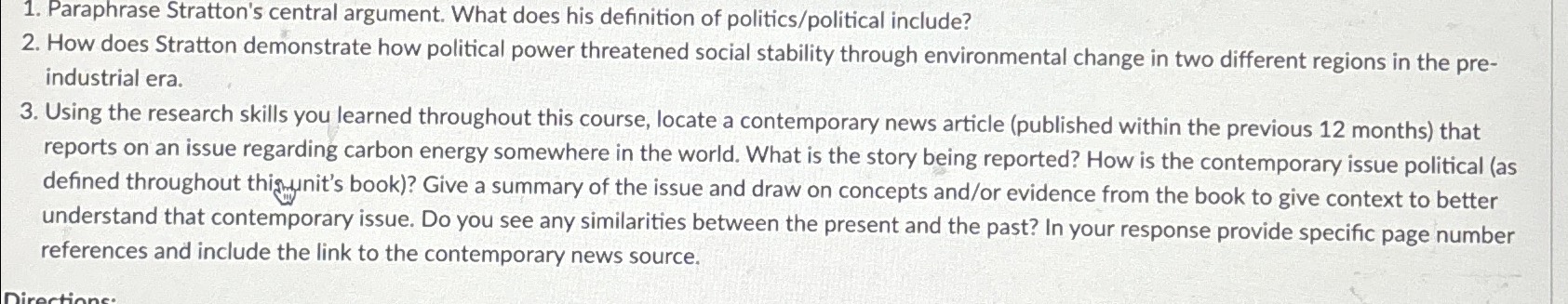 Solved Paraphrase Stratton's central argument. What does his | Chegg.com