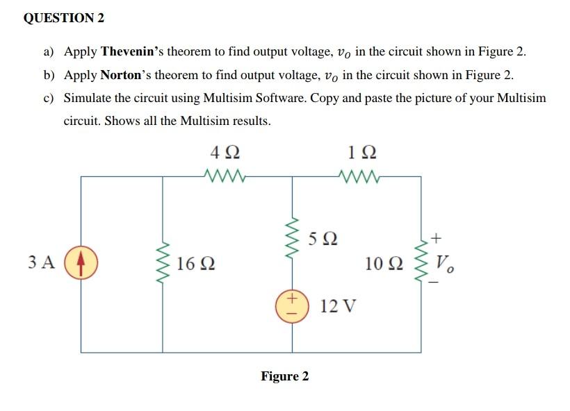 Solved a) Apply Thevenin's theorem to find output voltage, | Chegg.com