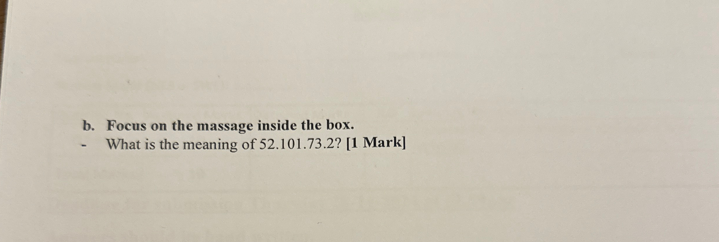 Solved b. ﻿Focus on the massage inside the box.What is the | Chegg.com