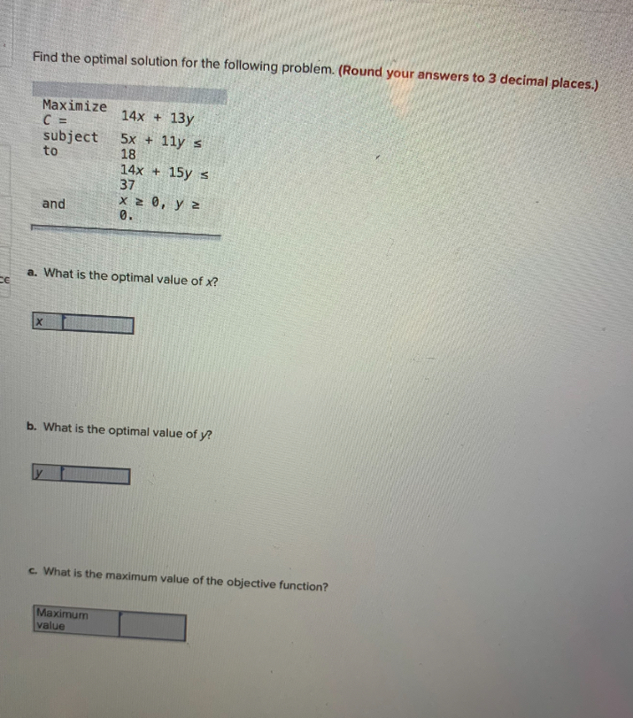 Find the optimal solution for the following problem. | Chegg.com