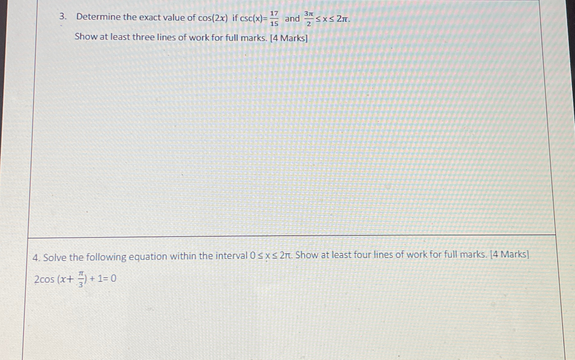 Solved Need help asap !!!! ﻿Determine the exact value of | Chegg.com