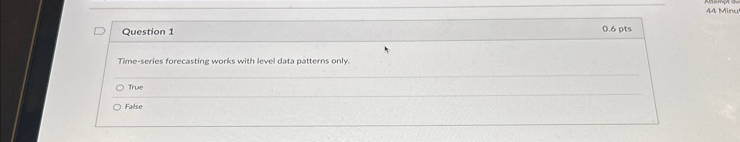 Solved Question 10.6 ﻿ptsTime-series forecasting works with | Chegg.com