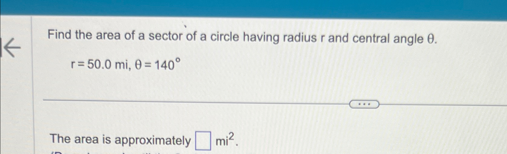 Solved Find the area of a sector of a circle having radius r | Chegg.com