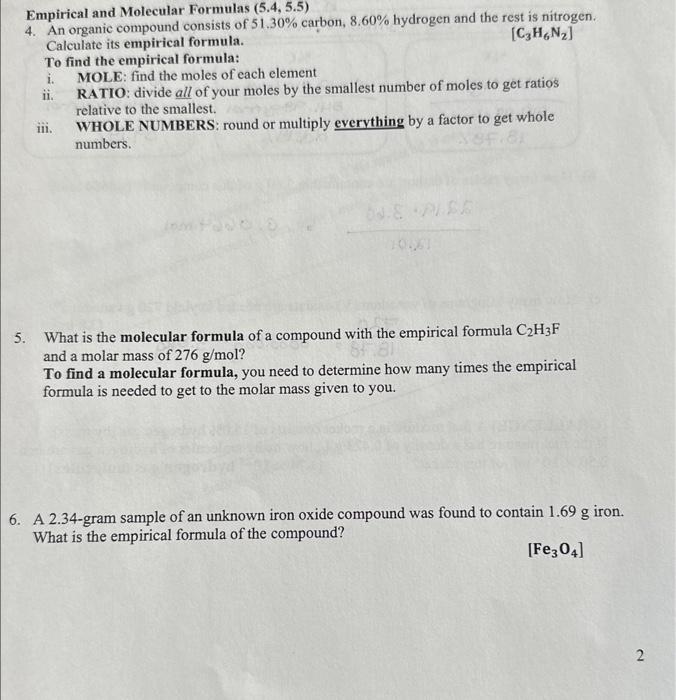 Solved 3 For The Following Molecules Determine The Number