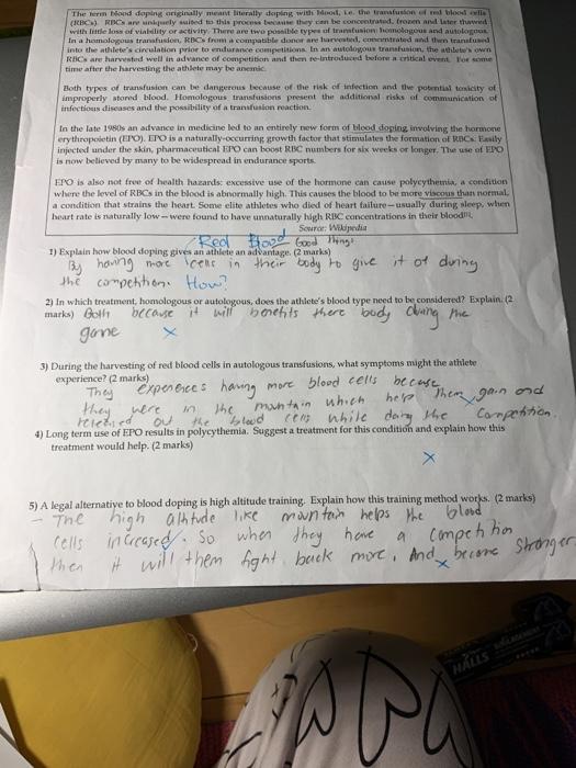 Solved Written Response: Use the following information to | Chegg.com