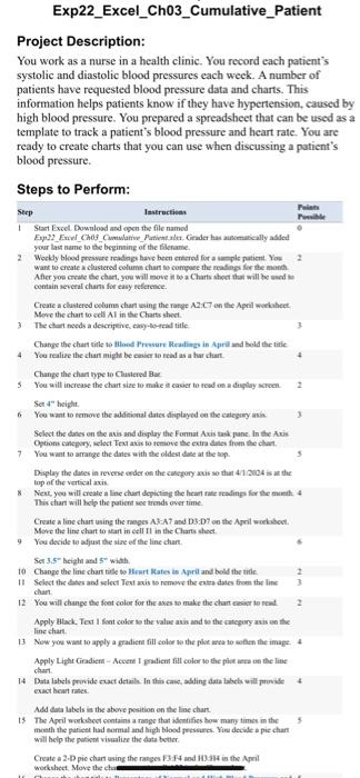 Grader-Instructions. Excel 2022 Project | Chegg.com