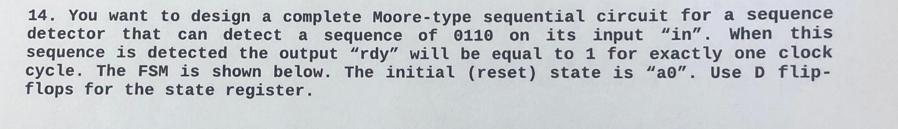 Solved You want to design a complete Moore-type sequential | Chegg.com