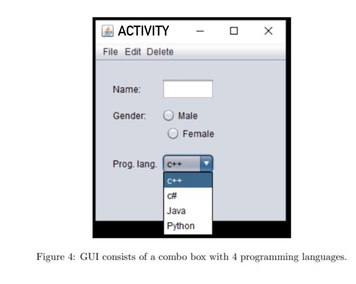 Solved Simple GUI using Swing Recreate the GUI using the | Chegg.com