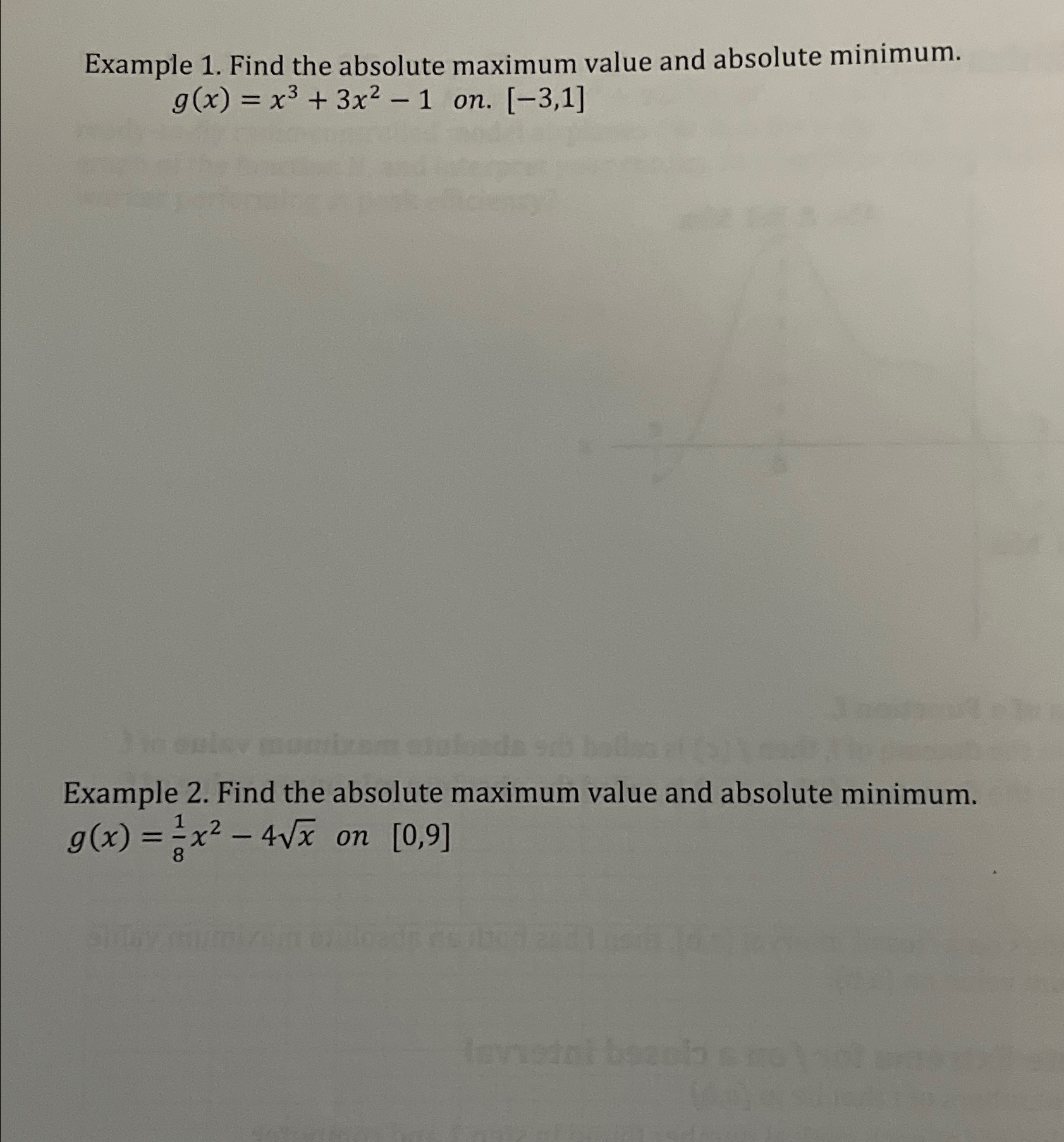 Solved Example 1. ﻿Find the absolute maximum value and | Chegg.com