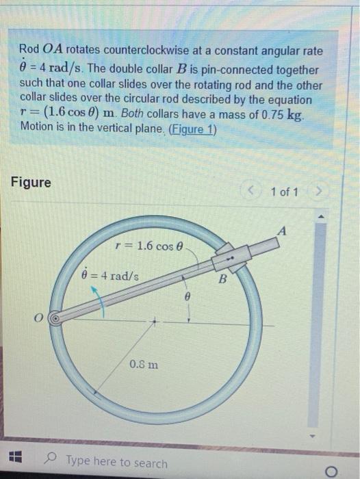 Solved Rod O A rotates counterclockwise at a constant | Chegg.com