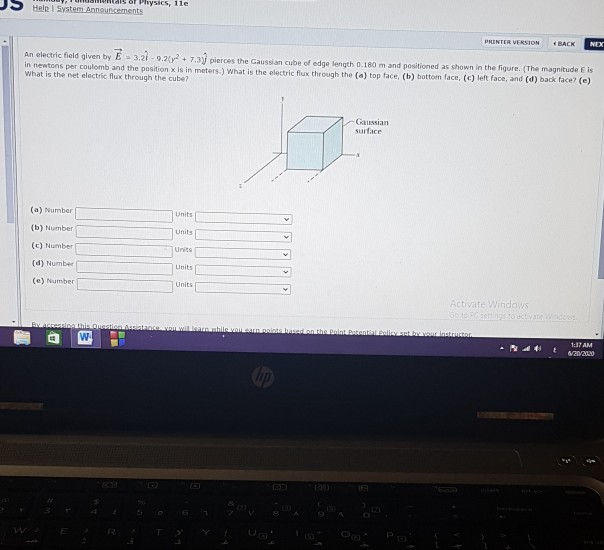 Solved Physics, 11e Hele System Announcements PRINTER | Chegg.com