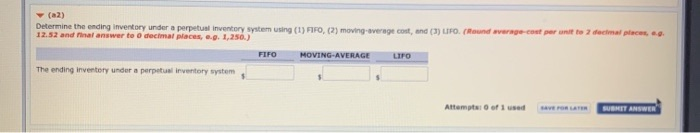 Solved Problem 6-09A a1-a2, b (Part Level Submission) | Chegg.com