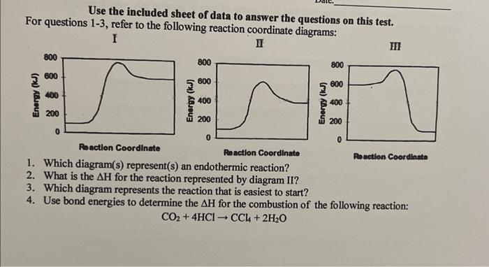 Solved Use the included sheet of data to answer the | Chegg.com