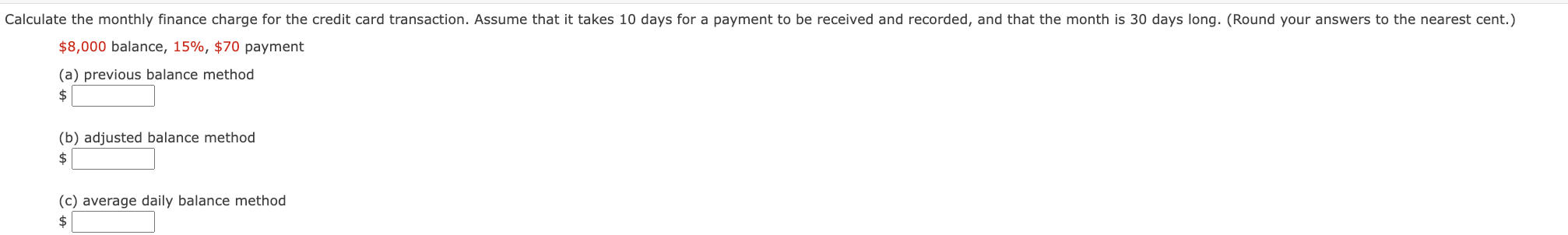 Solved $8,000 ﻿balance, 15%, ﻿$70 ﻿payment(a) ﻿previous | Chegg.com